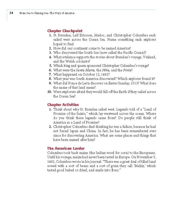 From Sea to Shining Sea: The Story of America - Catholic Heritage Curricula