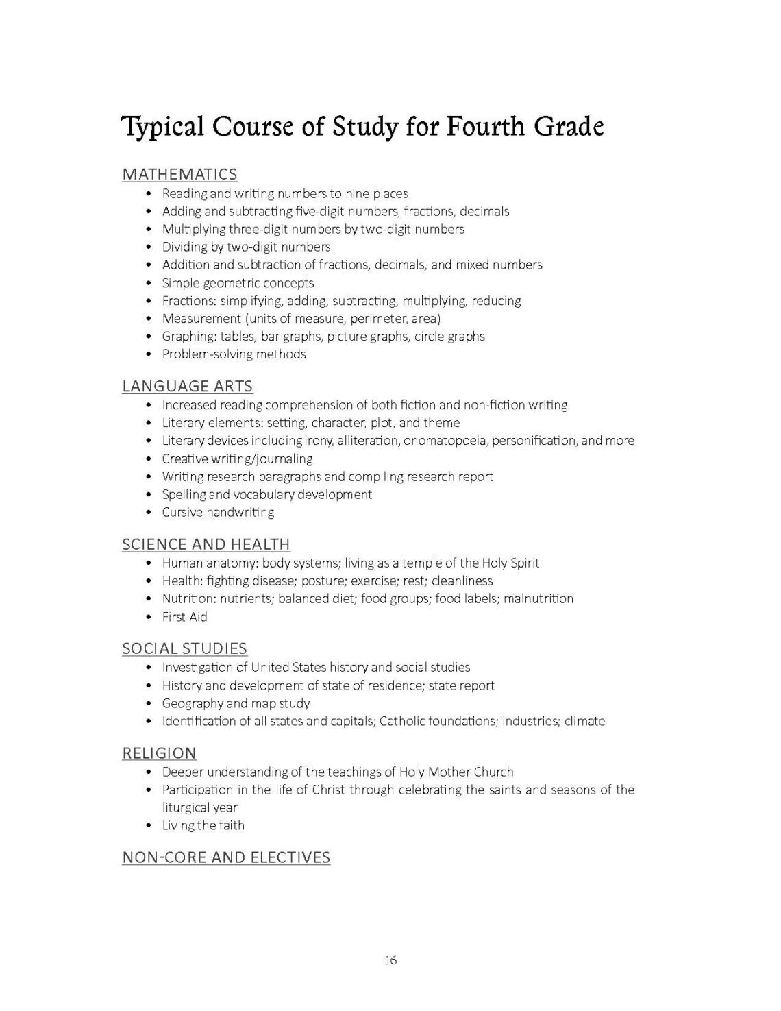 CHC Lesson Plans: Fourth Grade - Catholic Heritage Curricula