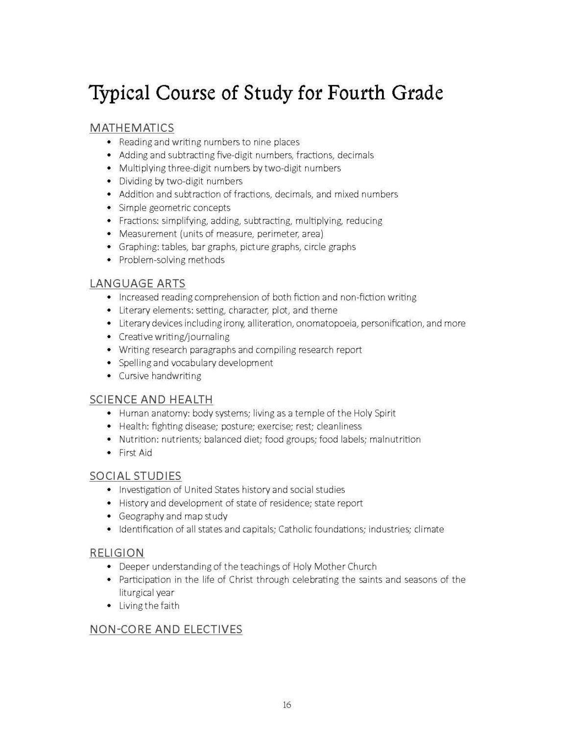CHC Lesson Plans: Fourth Grade - Catholic Heritage Curricula