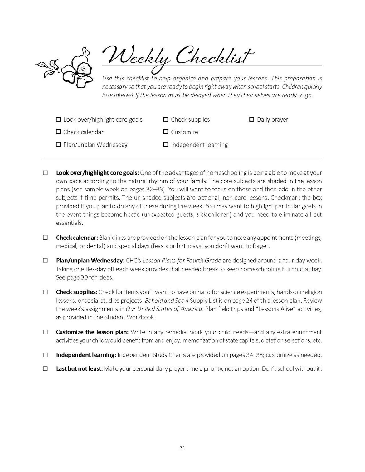 CHC Lesson Plans: Fourth Grade - Catholic Heritage Curricula