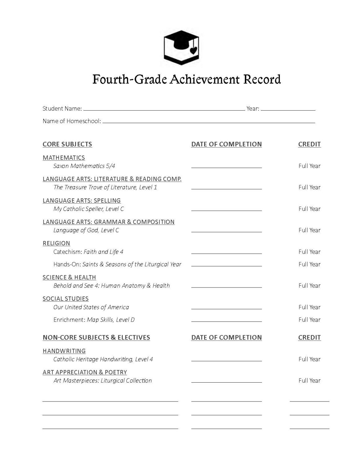 CHC Lesson Plans: Fourth Grade - Catholic Heritage Curricula