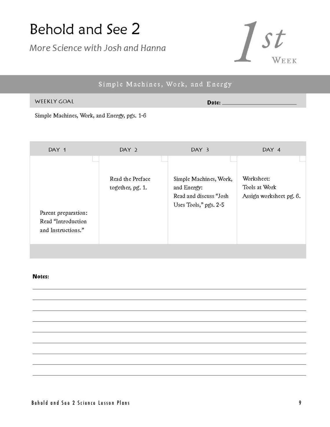 Behold and See 2 Daily Lesson Plans - Catholic Heritage Curricula