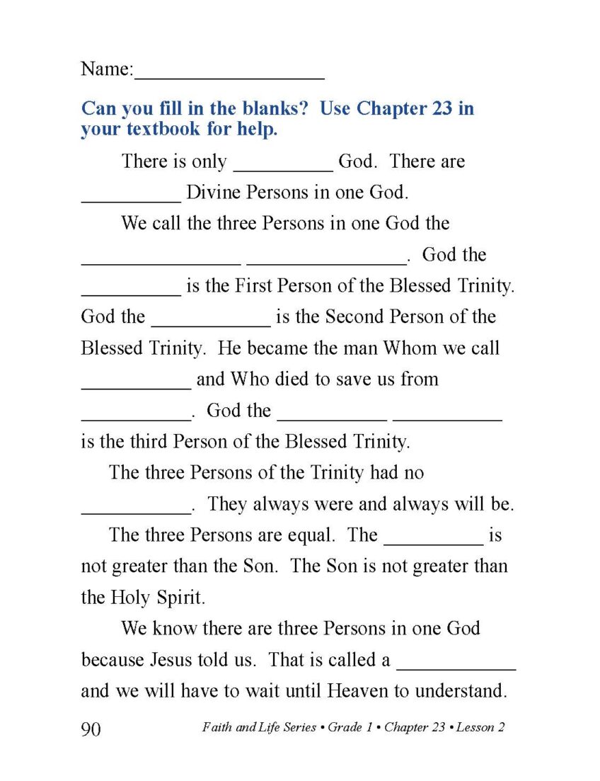 Faith and Life, Grade 1: Our Heavenly Father - Catholic Heritage Curricula