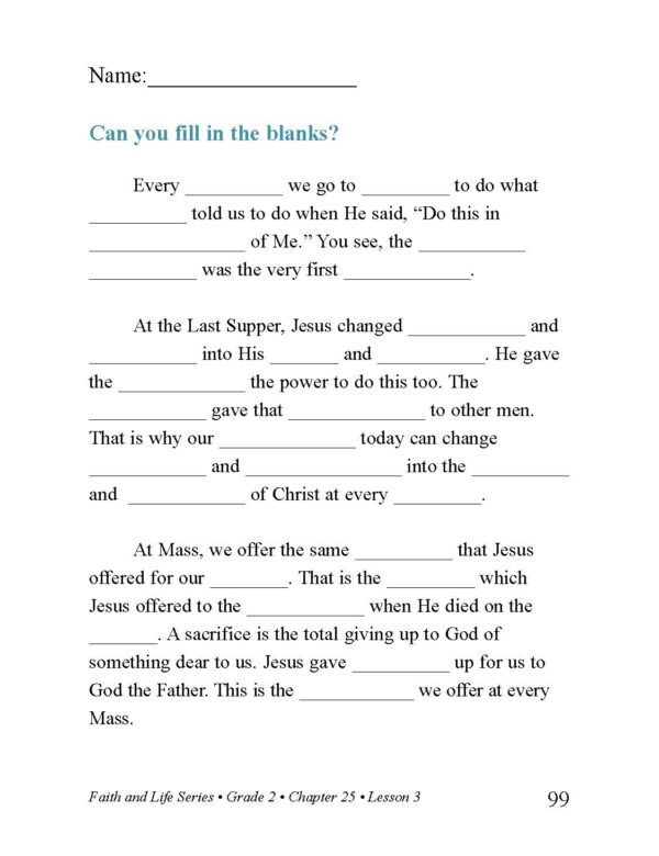 Faith and Life, Grade 2: Jesus Our Life - Catholic Heritage Curricula