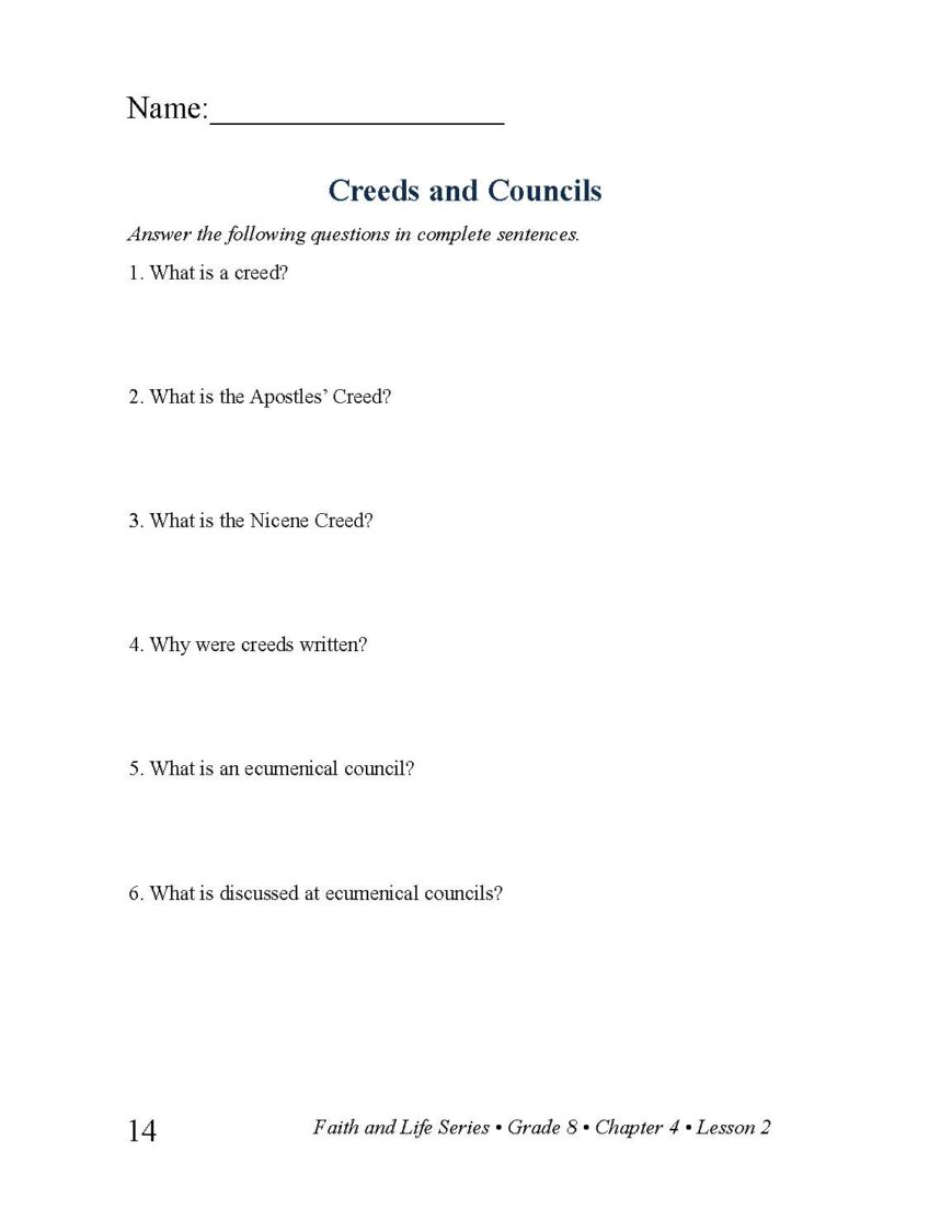 Faith and Life, Grade 8: Our Life in the Church - Catholic Heritage ...