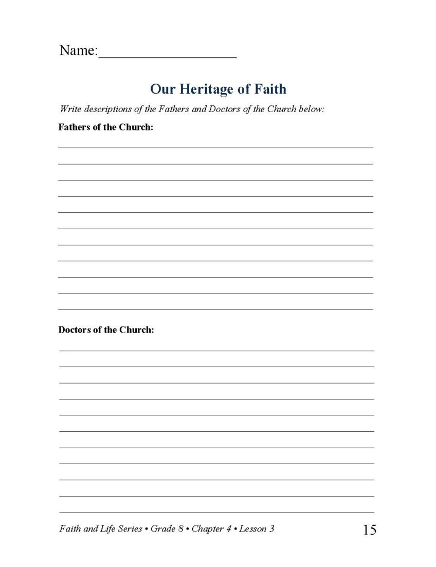 Faith and Life, Grade 8: Our Life in the Church - Catholic Heritage ...