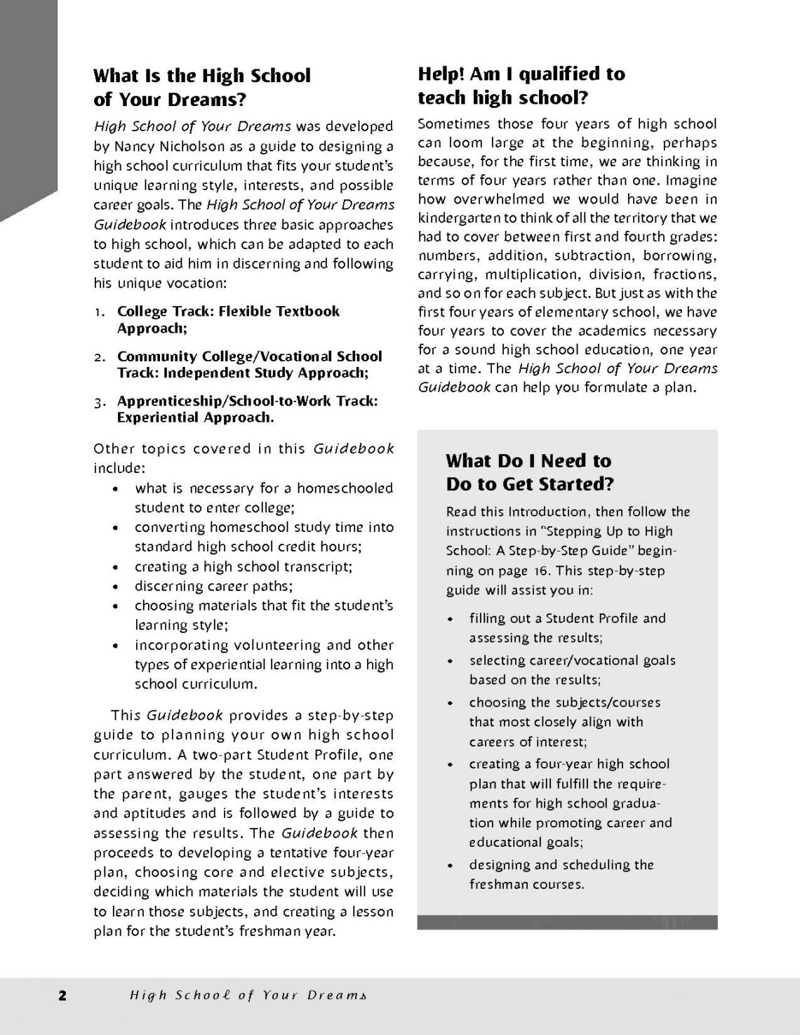 High School of Your Dreams Guidebook - Catholic Heritage Curricula