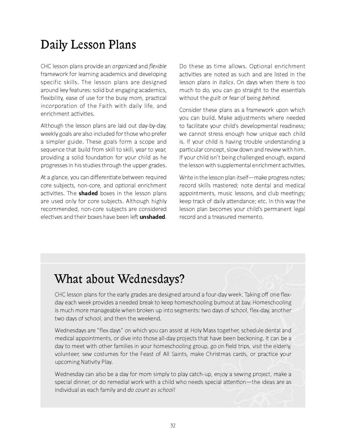 CHC Lesson Plans: Kindergarten - Catholic Heritage Curricula