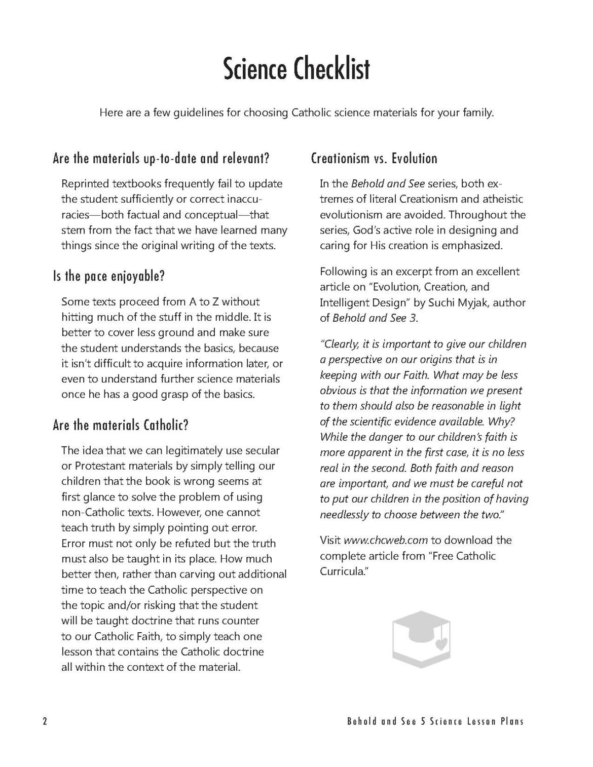 Behold and See 5 Daily Lesson Plans - Catholic Heritage Curricula
