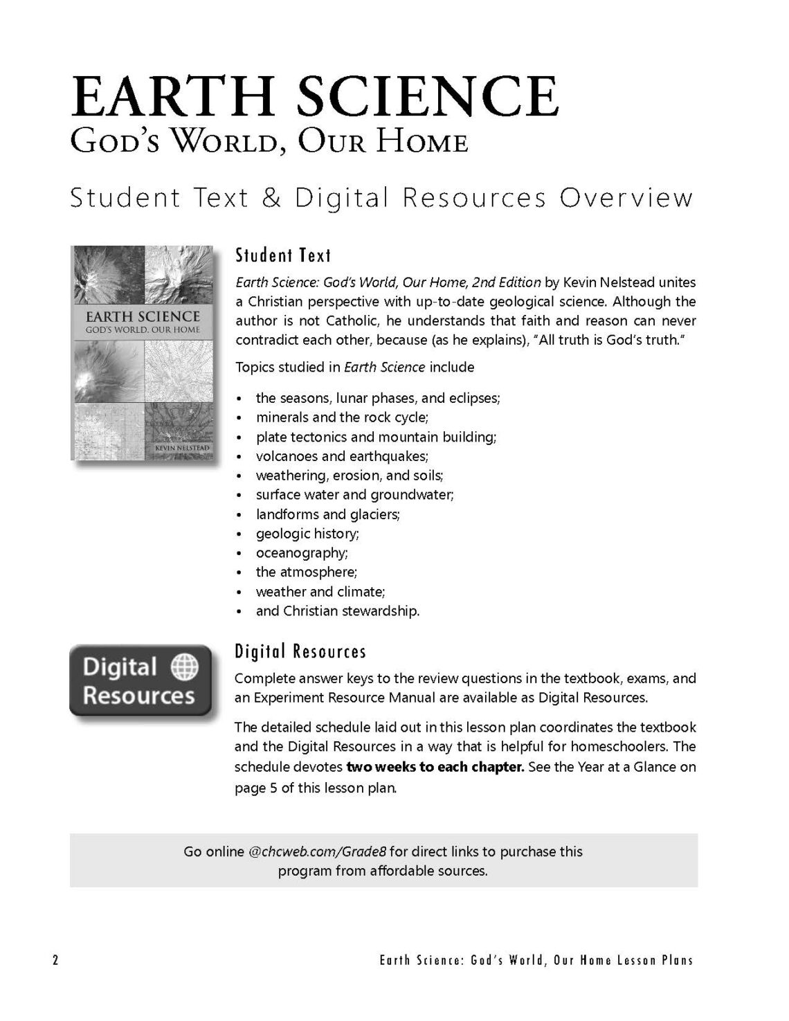 Earth Science: God's World, Our Home Daily Lesson Plans - Catholic ...
