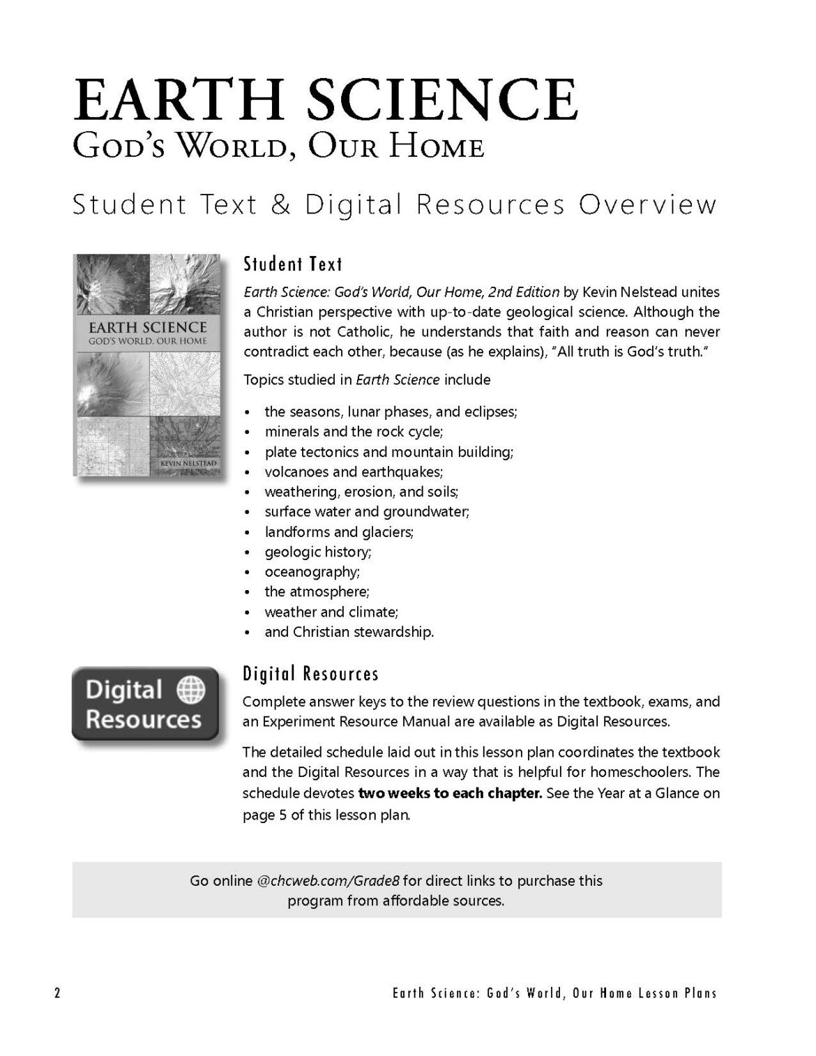 Earth Science: God's World, Our Home Daily Lesson Plans - Catholic ...