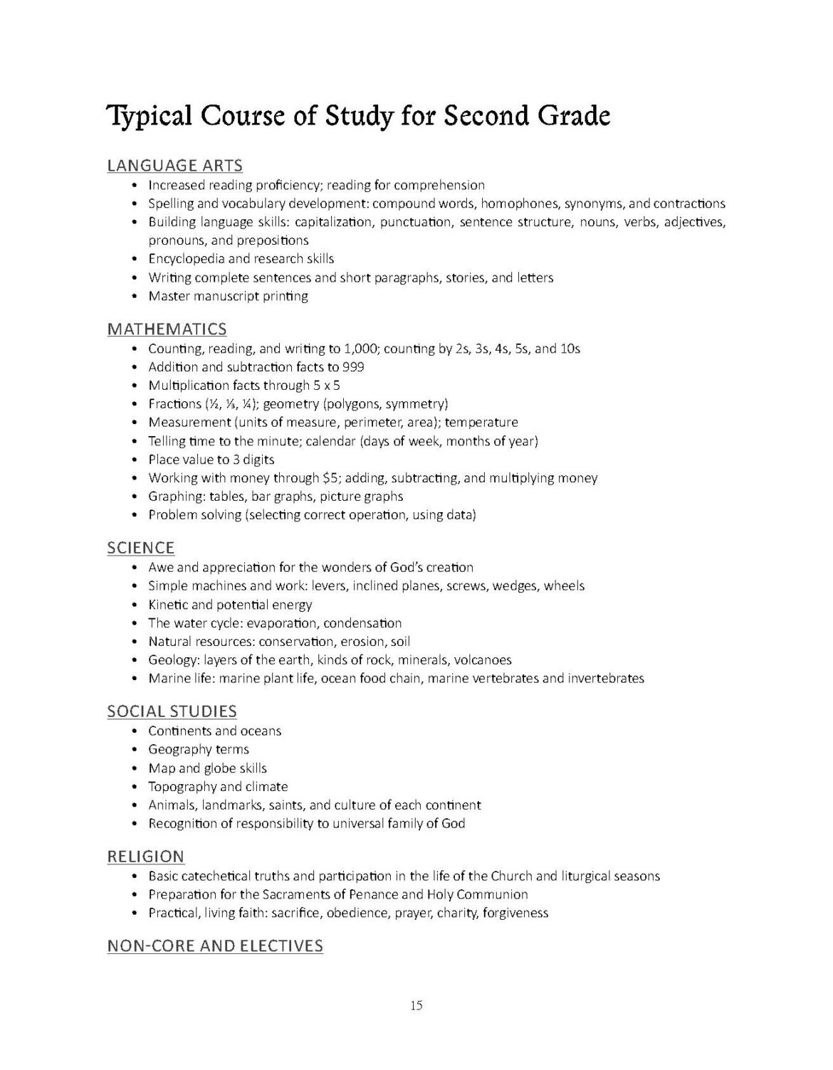 CHC Lesson Plans: Second Grade - Catholic Heritage Curricula